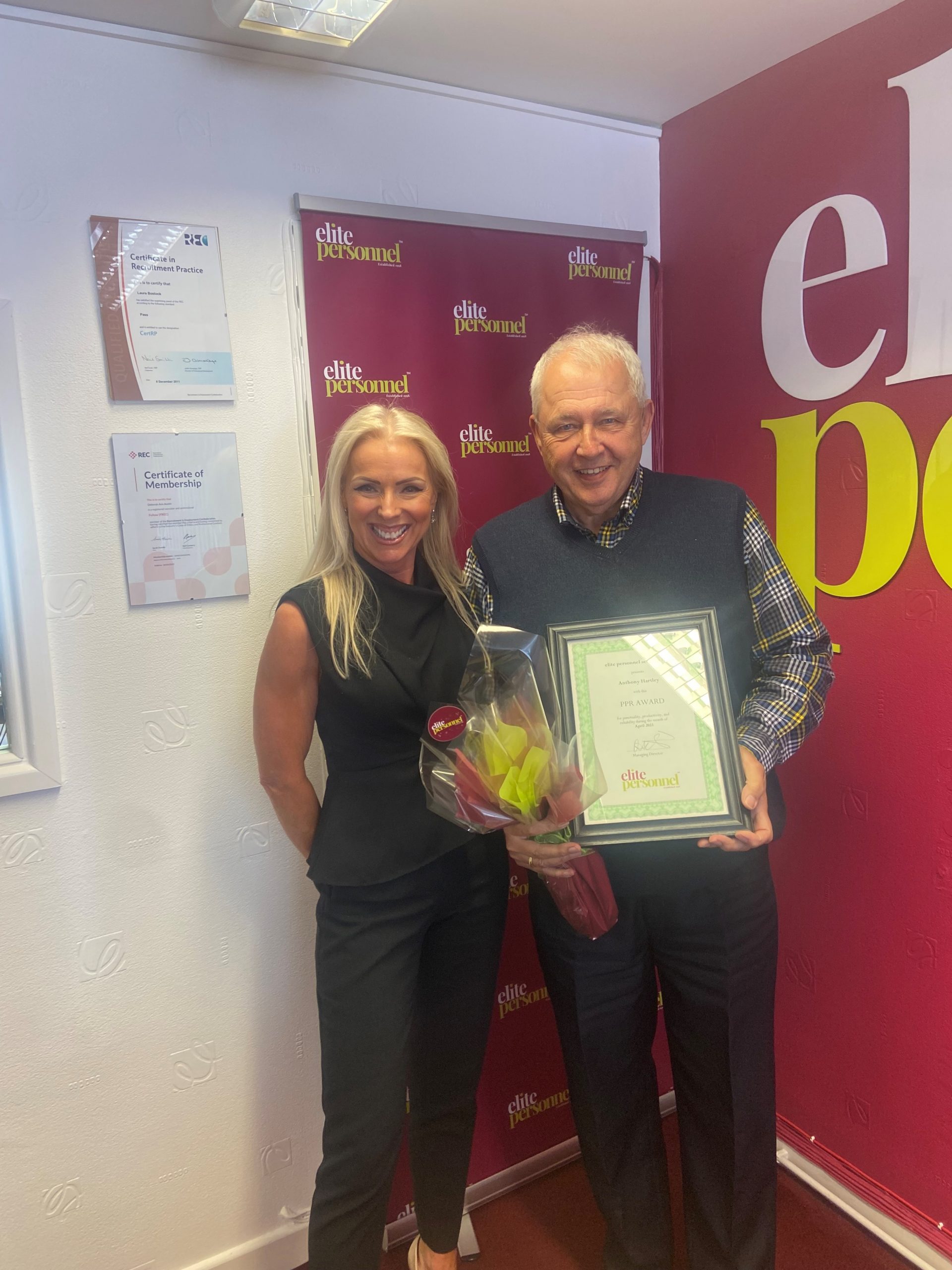 April 2023 Temporary Worker Award Winner - Tony Hartley - Elite Personnel