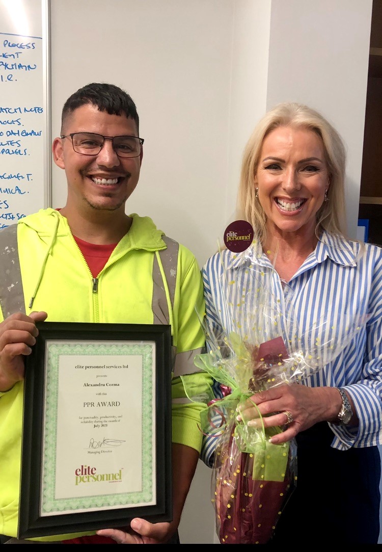 July 2023 Temporary Worker Award Winner - Alexandru Cozma - Elite Personnel